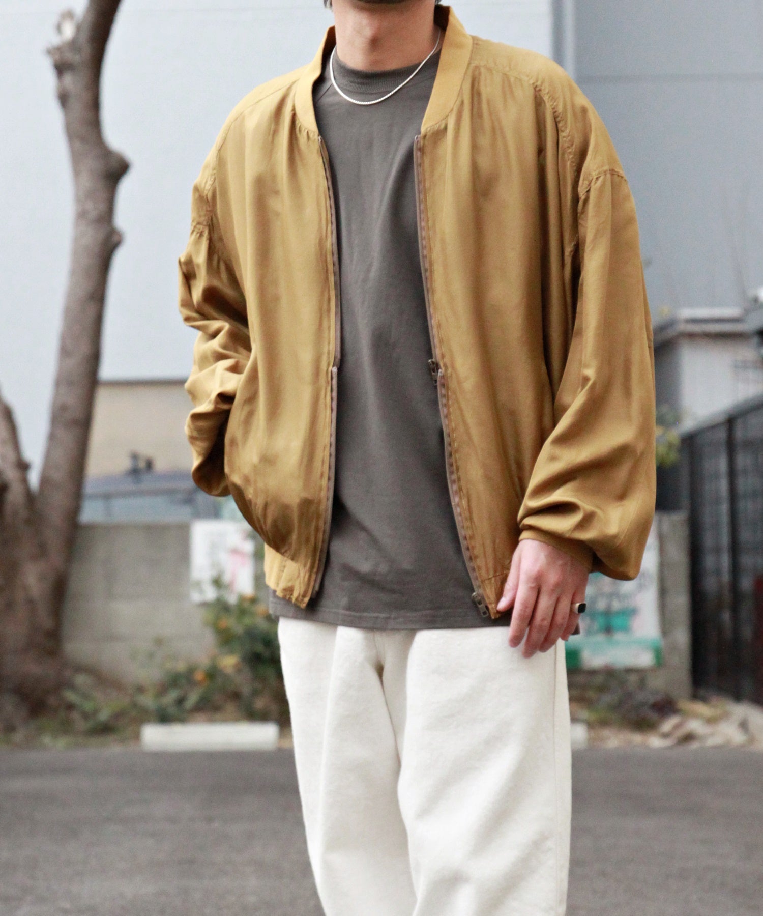 CHANGES チェンジーズ / REMAKE SILK BOMBER JACKET-01 リメイクシルクボンバージャケット シルクジャケット – GARROT STORE