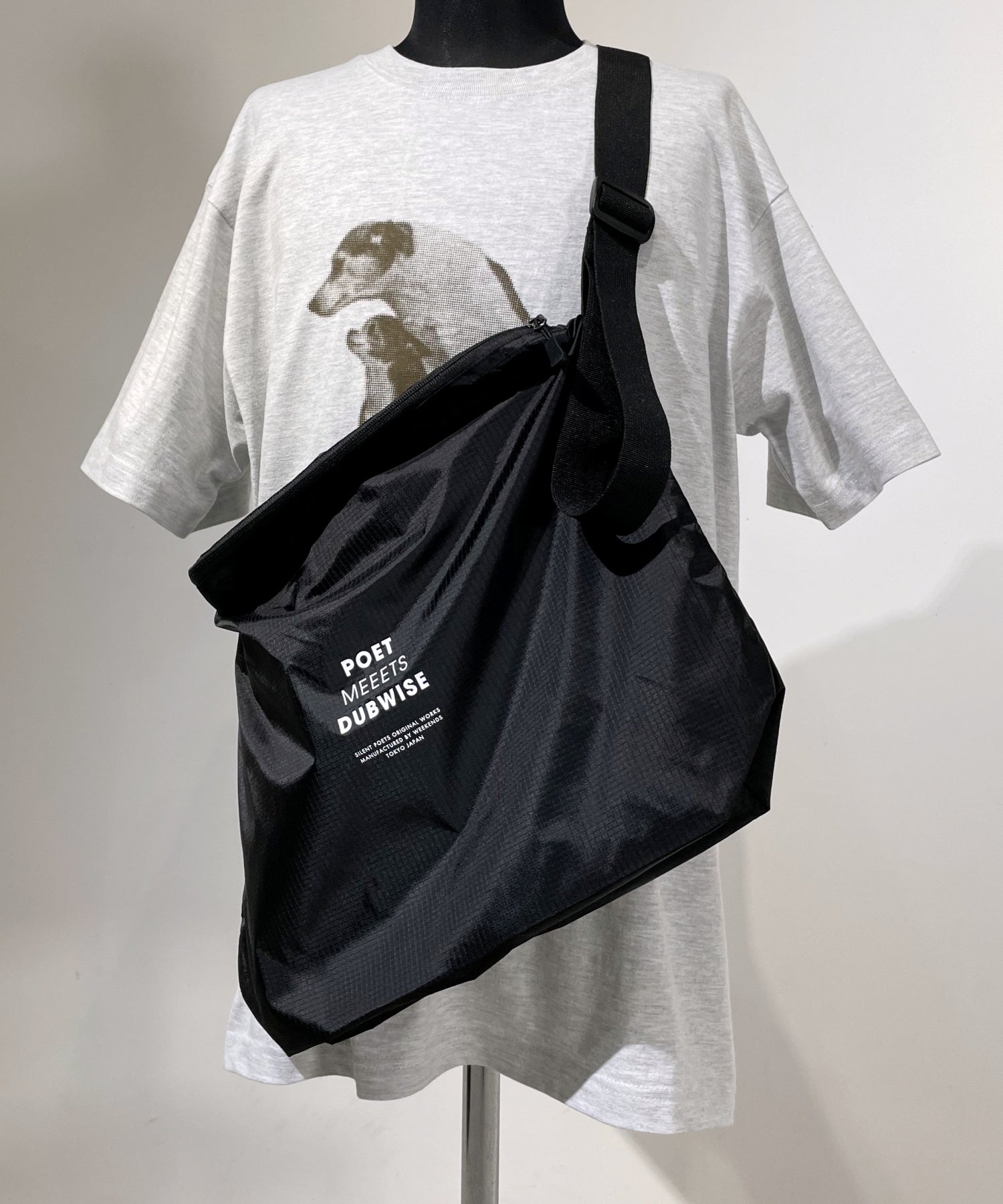 POET MEETS DUBWISE ポエトミーツダブワイズ / PMD LOGO Nylon Shoulder Bag SILENT ...